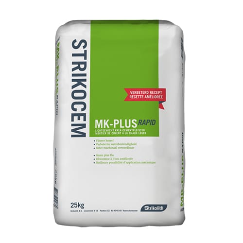 Strikocem MK+ rapid kalk-cement pleister - Zakkengoed